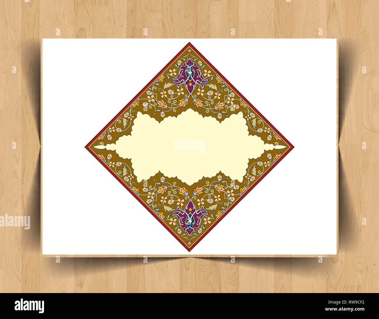 arabesque Vector - Ornamental eastern design, border frame, colored ...
