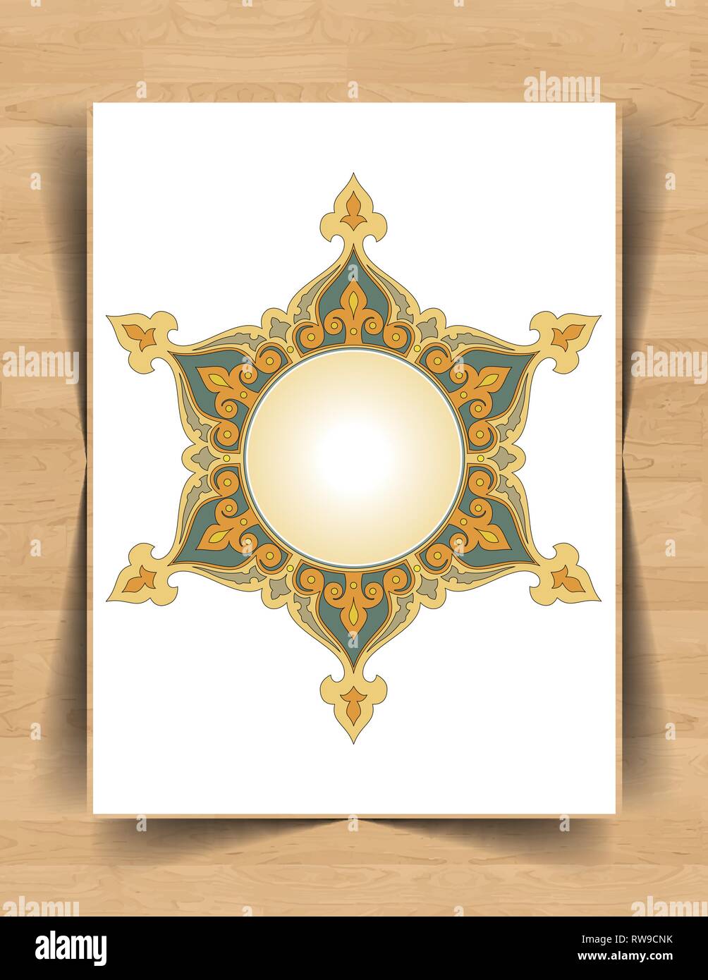arabesque Vector - Ornamental eastern design, border frame, colored ...
