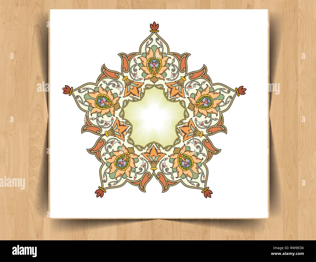 arabesque Vector - Ornamental eastern design, border frame, colored ...