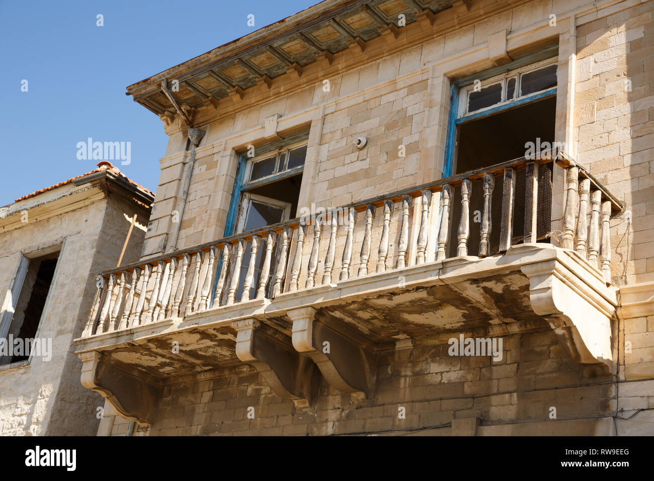 Old building with beautiful balcony in Limassol, Cyprus Stock Photo - Alamy