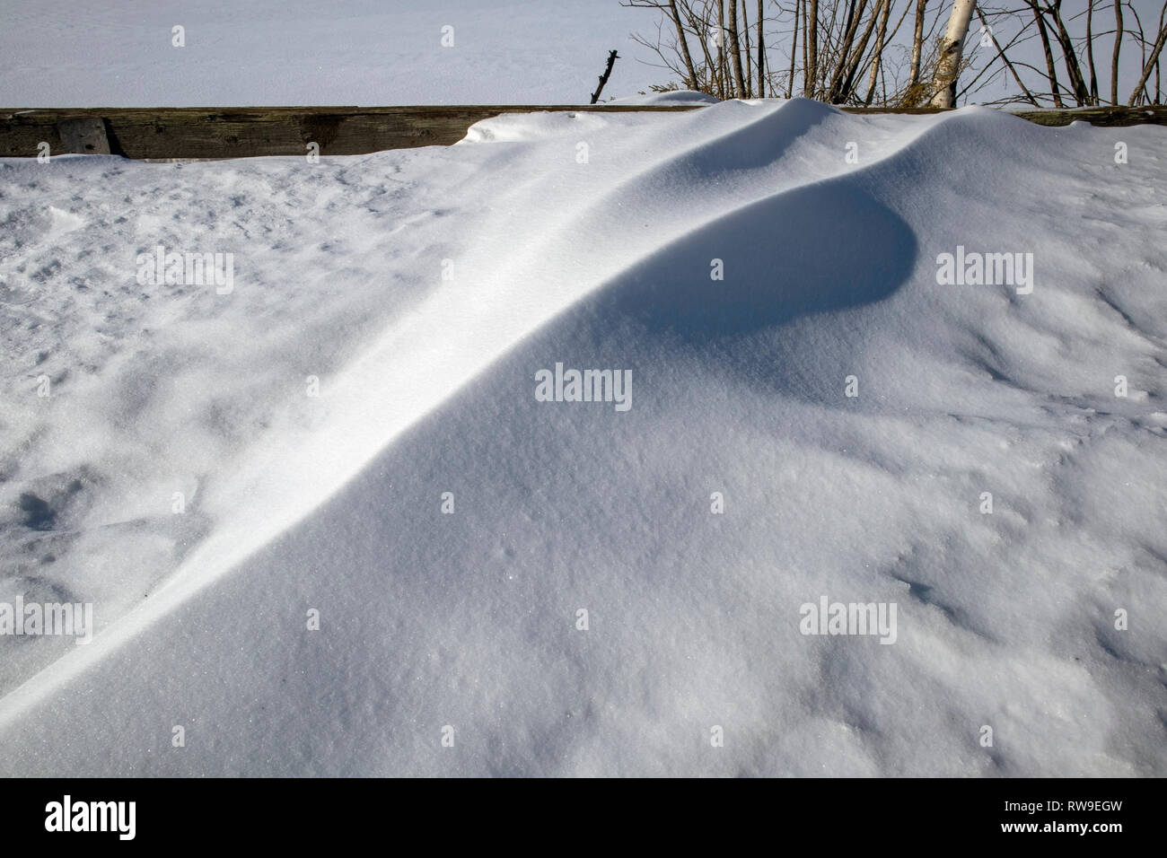 snow formation after snowfall and strong wind, Finland Stock Photo - Alamy