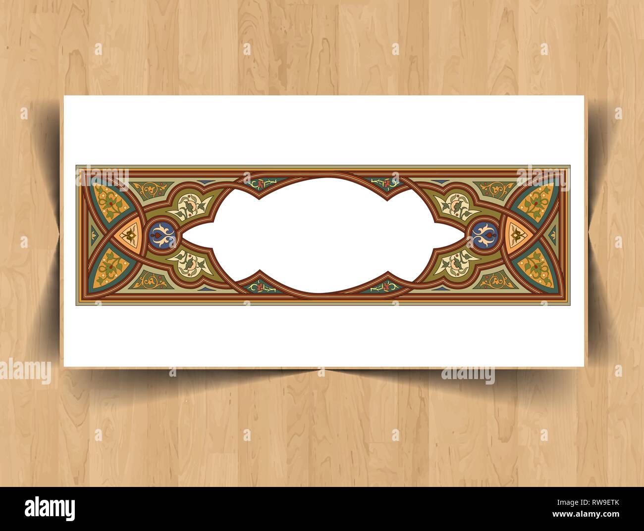arabesque Vector - Ornamental eastern design, border frame, colored ...