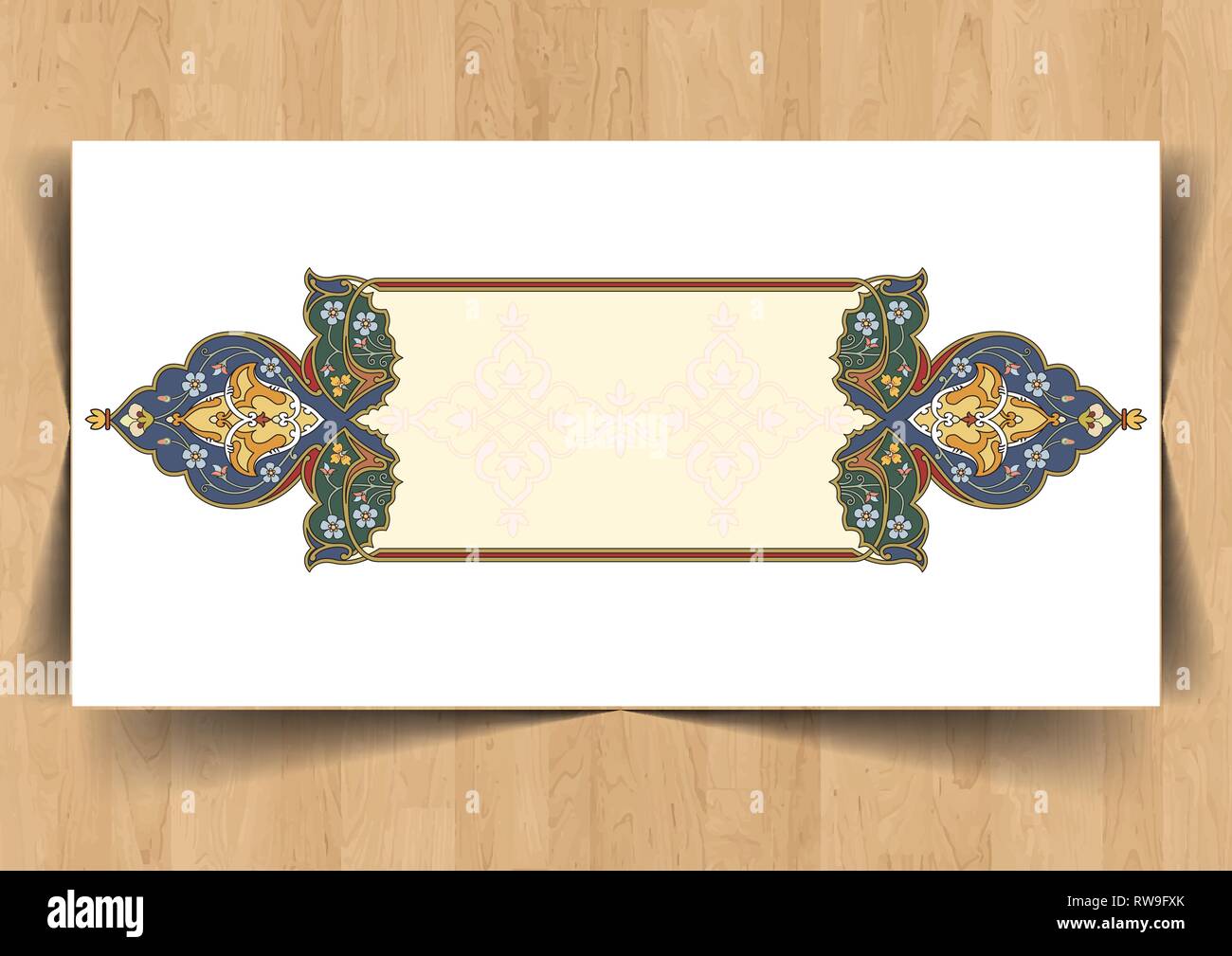 arabesque Vector - Ornamental eastern design, border frame, colored ...