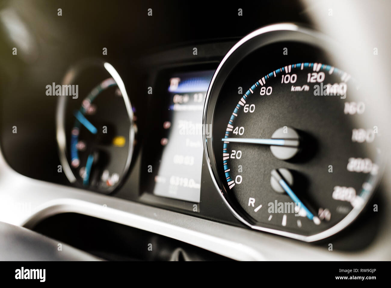 Modern car instrument panel dashboard with car dashboard Stock Photo ...