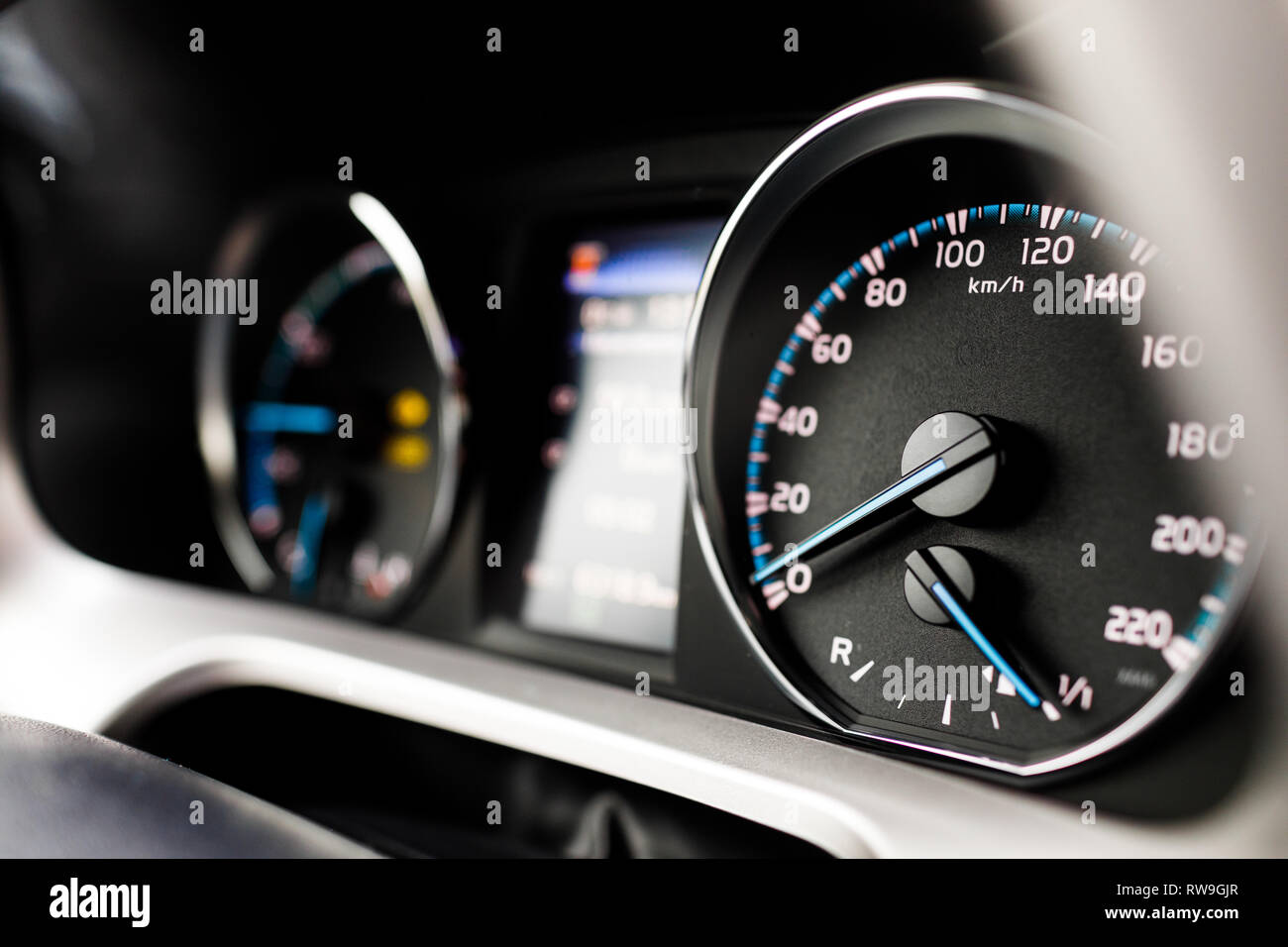 Modern car instrument panel dashboard with car dashboard Stock Photo ...