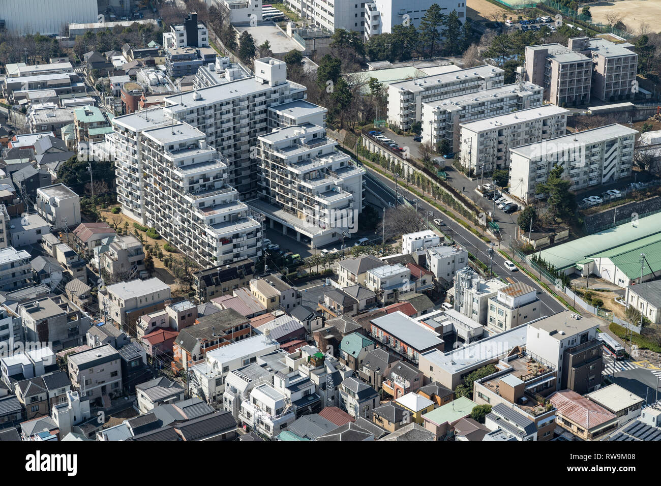 General view of Tokyo from Yebisu Garden Place Tower, Shibuya-Ku, Tokyo ...