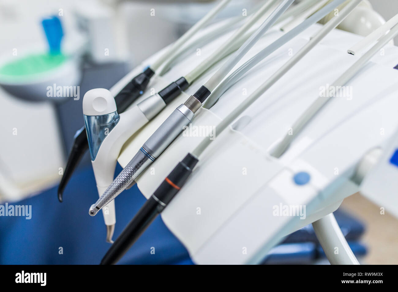 Different dental instruments and tools in a dentists office Stock Photo ...