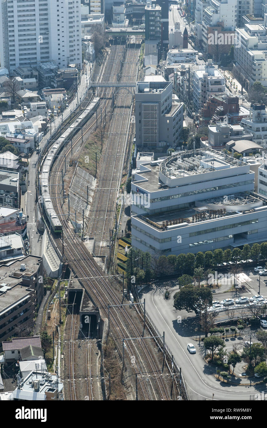 General view of Tokyo from Yebisu Garden Place Tower, Shibuya-Ku, Tokyo ...