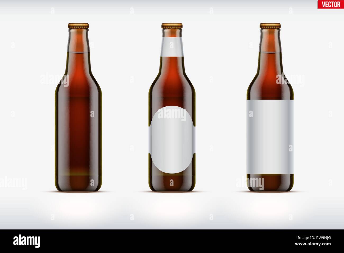 Brown glass beer bottle Stock Vector Images - Alamy