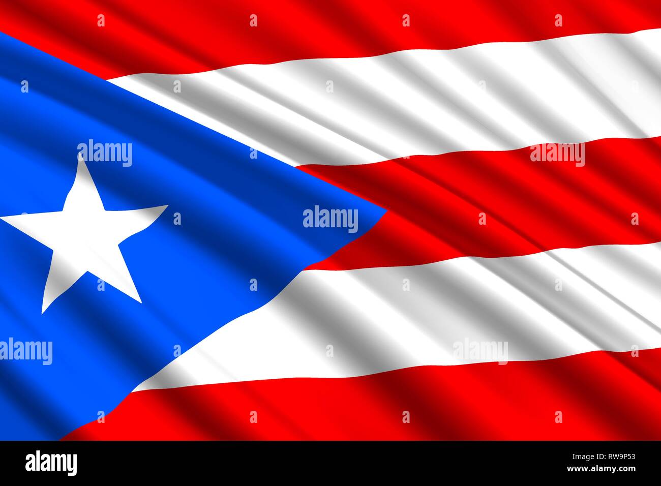 waving flag of Puerto Rico. Vector illustration Stock Vector Image ...