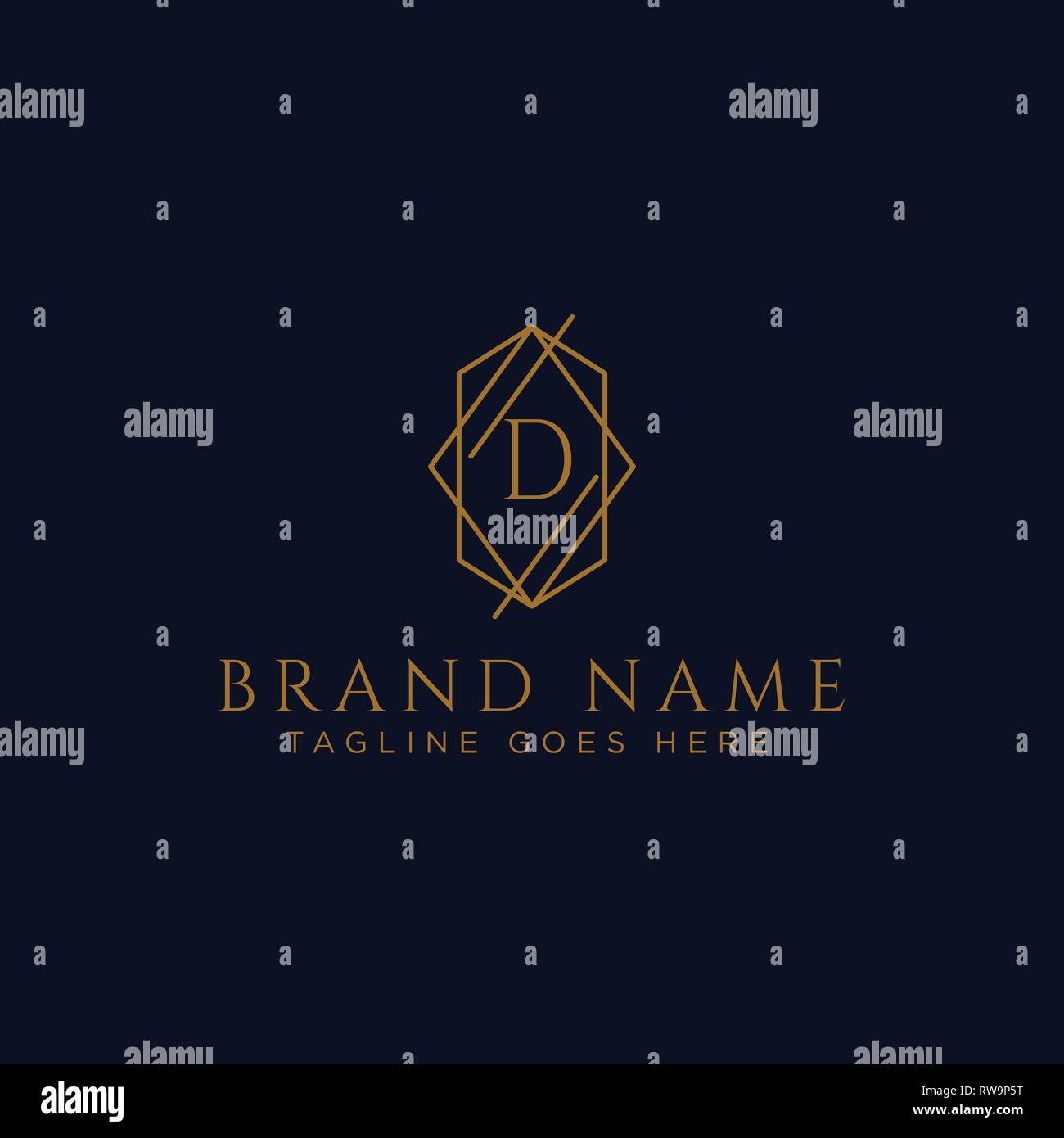 Luxury vector logotype. Premium letter d logo with golden design ...
