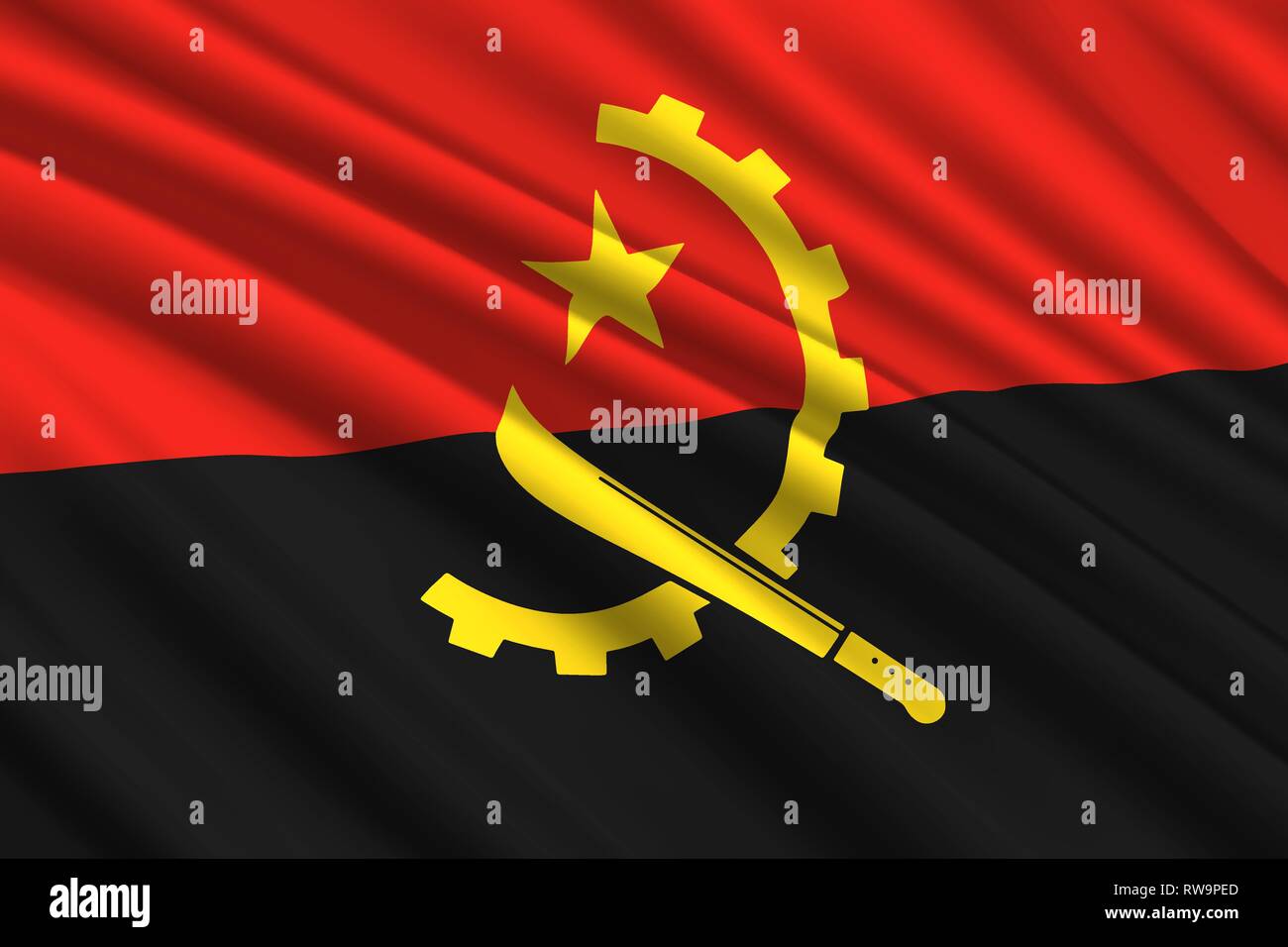 waving flag of Angola. Vector illustration Stock Vector Image & Art - Alamy