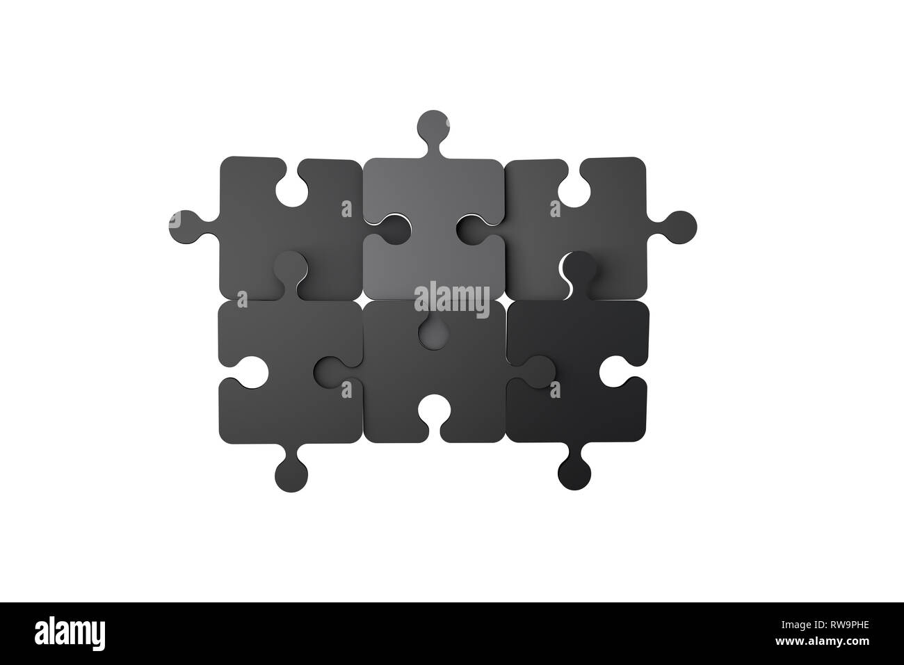 3d illustration and rendering of jigsaw puzzle pieces, isolated on ...