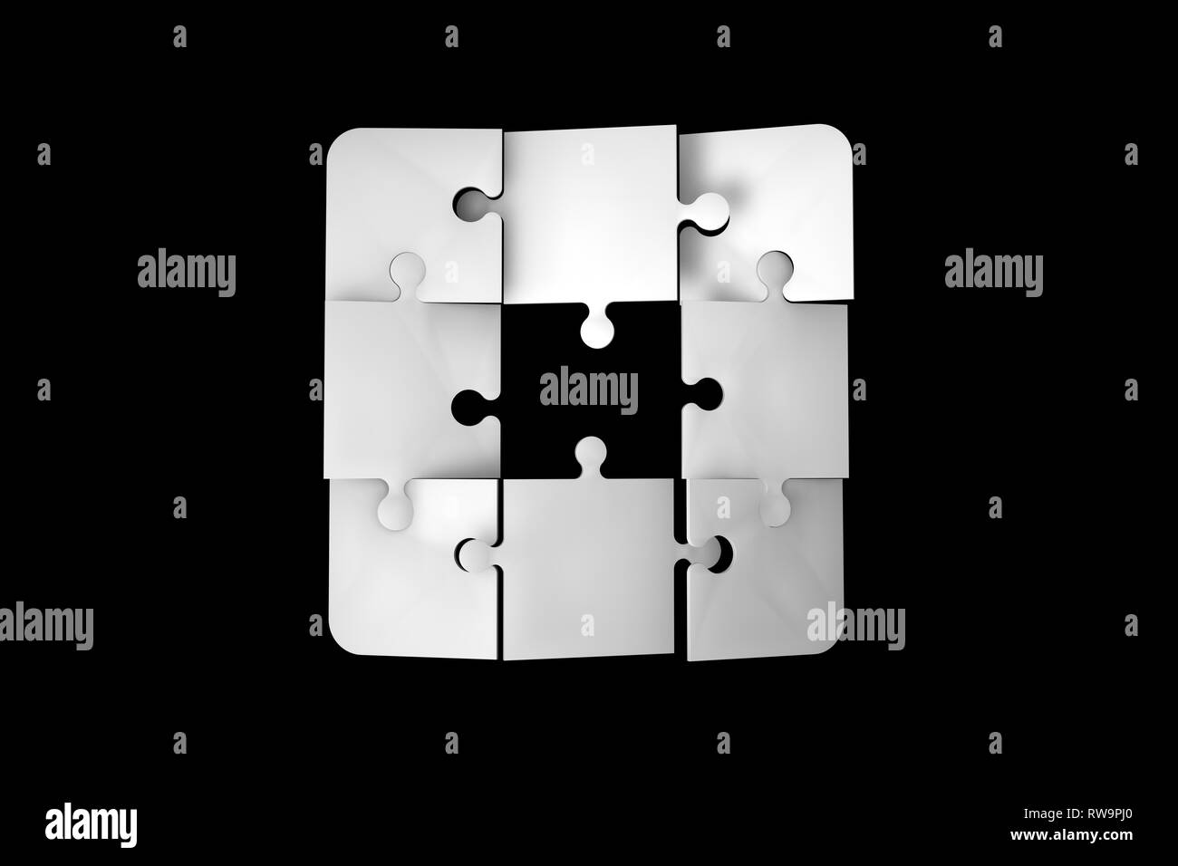 Solution jigsaw puzzle missing Black and White Stock Photos & Images ...