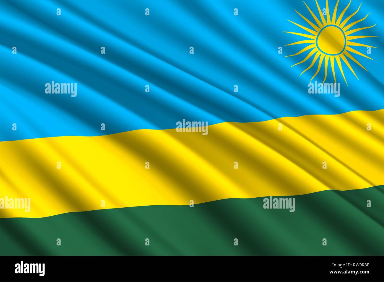 waving flag of Rwanda. Vector illustration Stock Vector Image & Art - Alamy
