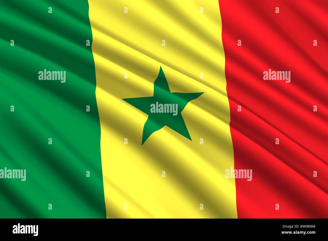waving flag of Senegal. Vector illustration Stock Vector Image & Art - Alamy