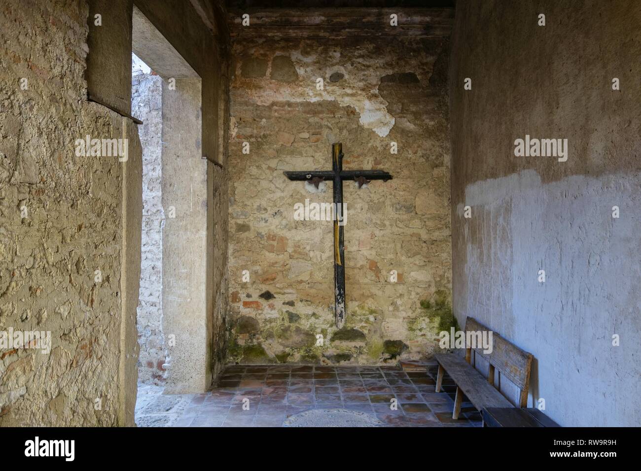 Wooden Cross on Stone Wall of Santo Domingo Monastery Catholic Church ...