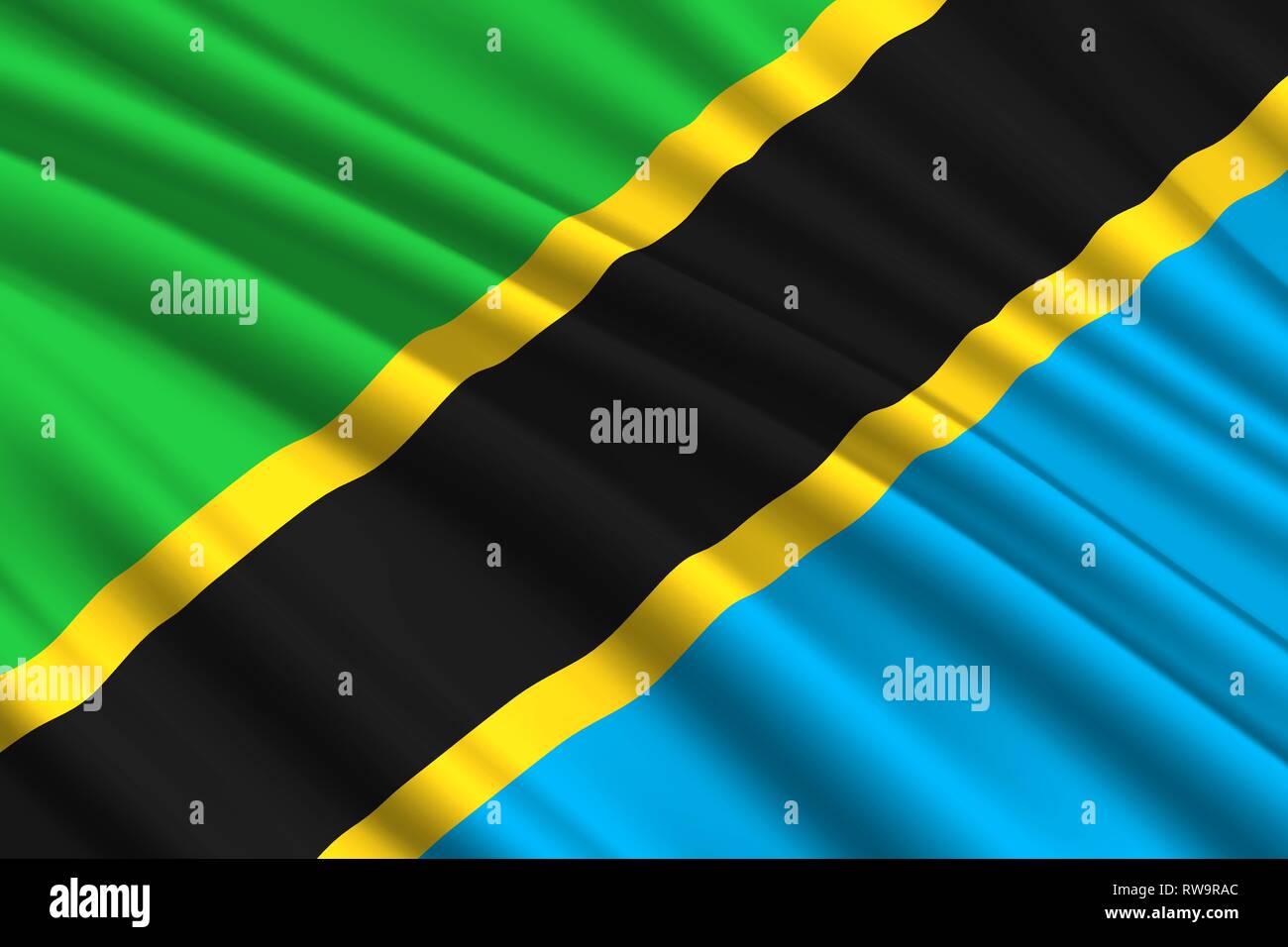 waving flag of Tanzania. Vector illustration Stock Vector Image & Art ...