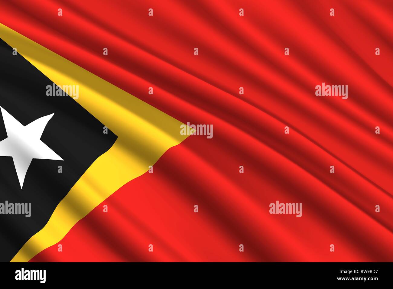 waving flag of Timor – Leste. Vector illustration Stock Vector Image ...
