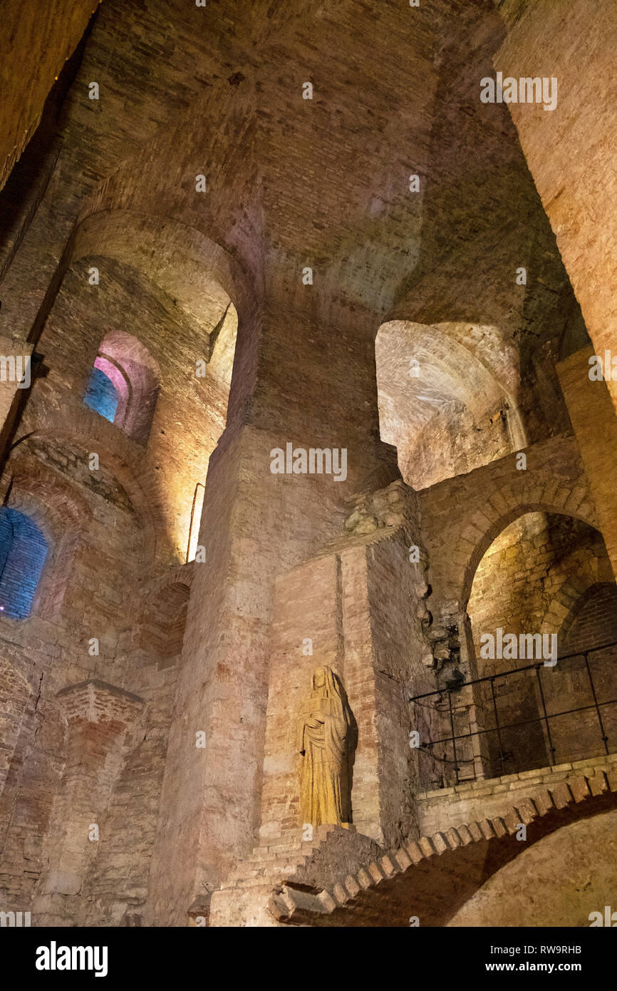 Perugia, Umbria / Italy - 2018/05/28: Underground tunnels and chambers ...