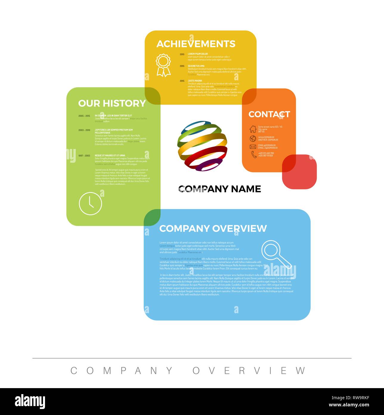 Vector Company infographic overview design template with colorful ...