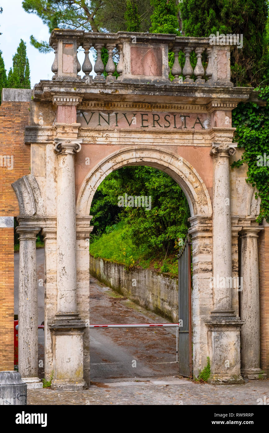 Perugia, Umbria / Italy - 2018/05/28: Historic gate to the University ...