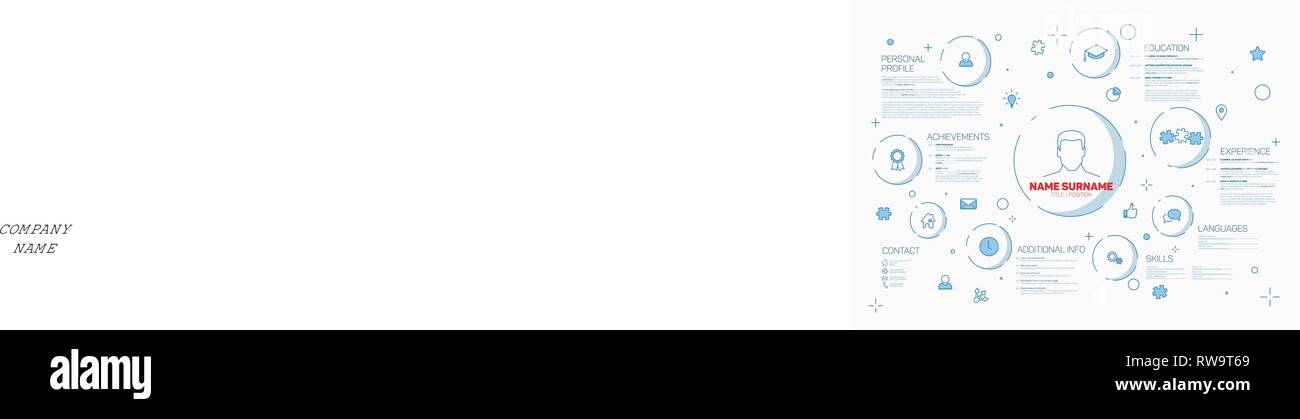 Vector original minimalist cv / resume template - creative version with ...