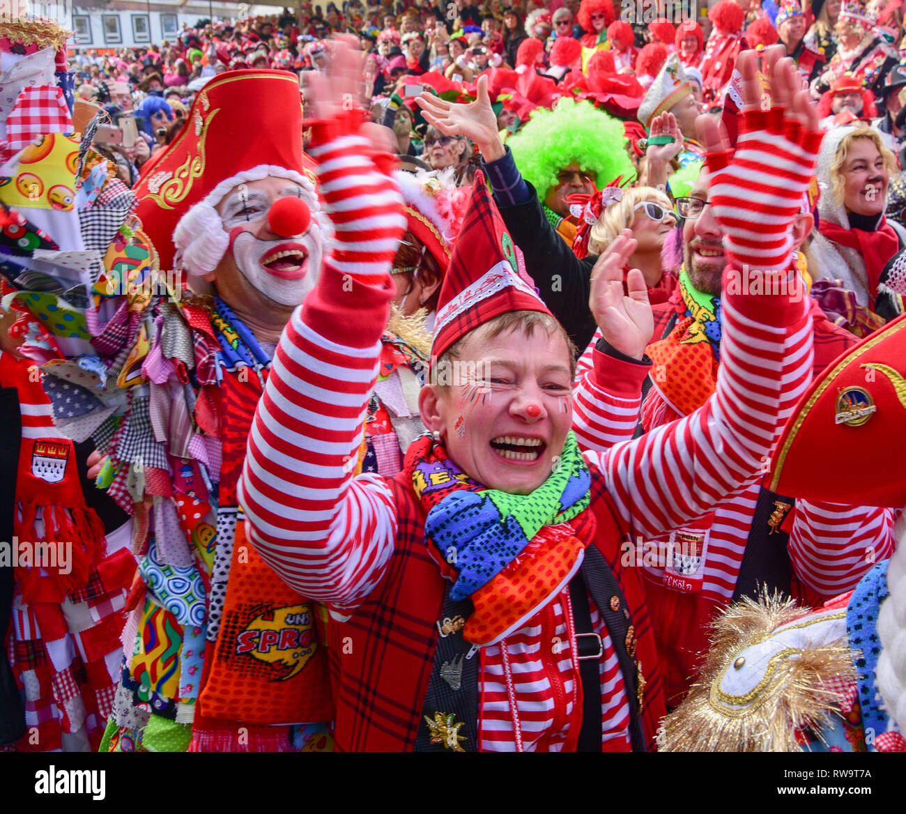 Revellers celebrating carnival in Cologne Stock Photo - Alamy