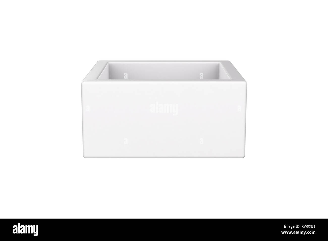 Side view of open blank empty box white color, isolated on white Stock ...