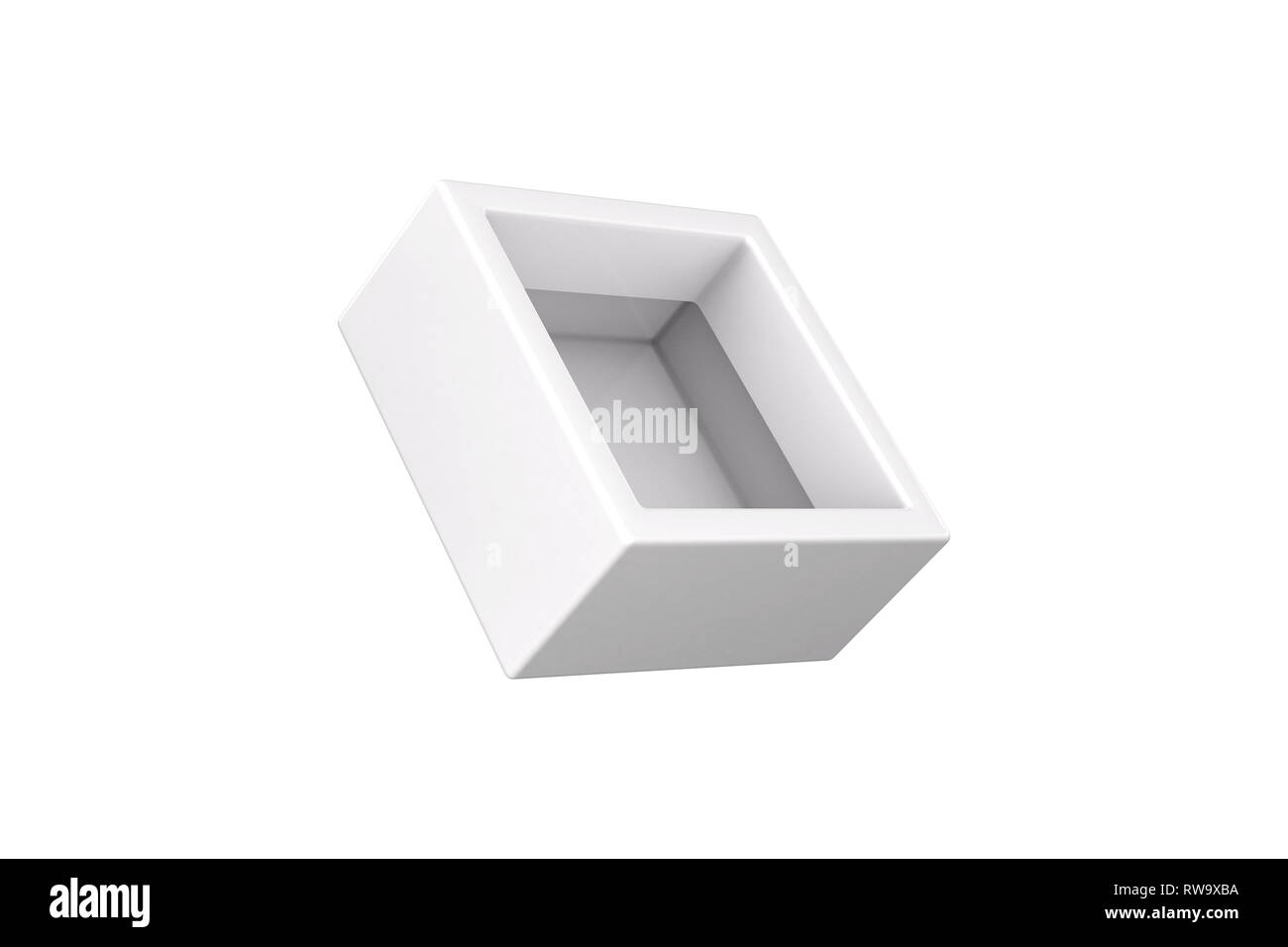 Open blank empty box white color, isolated on white Stock Photo - Alamy