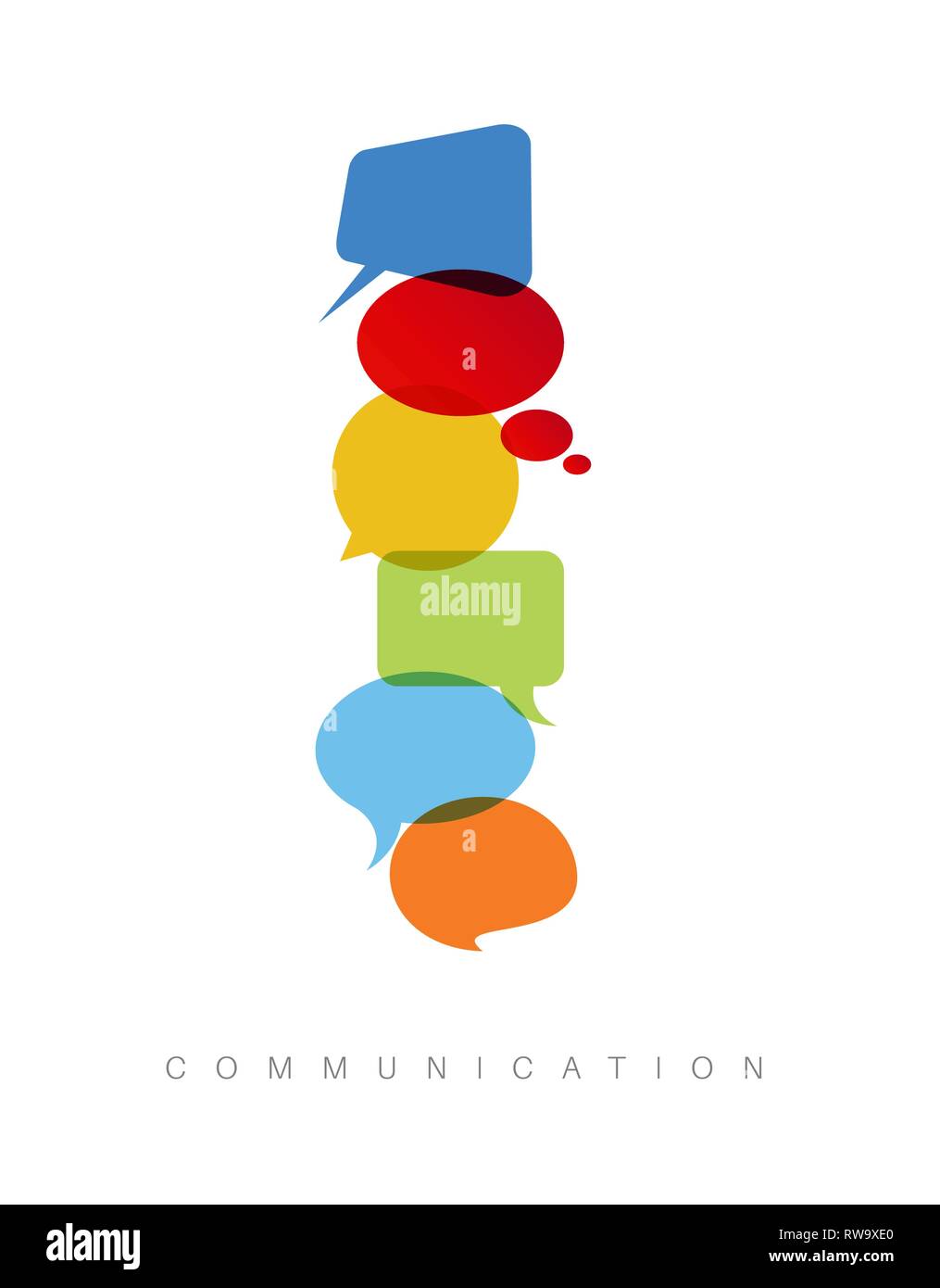 Vector abstract Communication concept illustration - vertical ... Vector abstract Communication concept illustration - vertical ...
