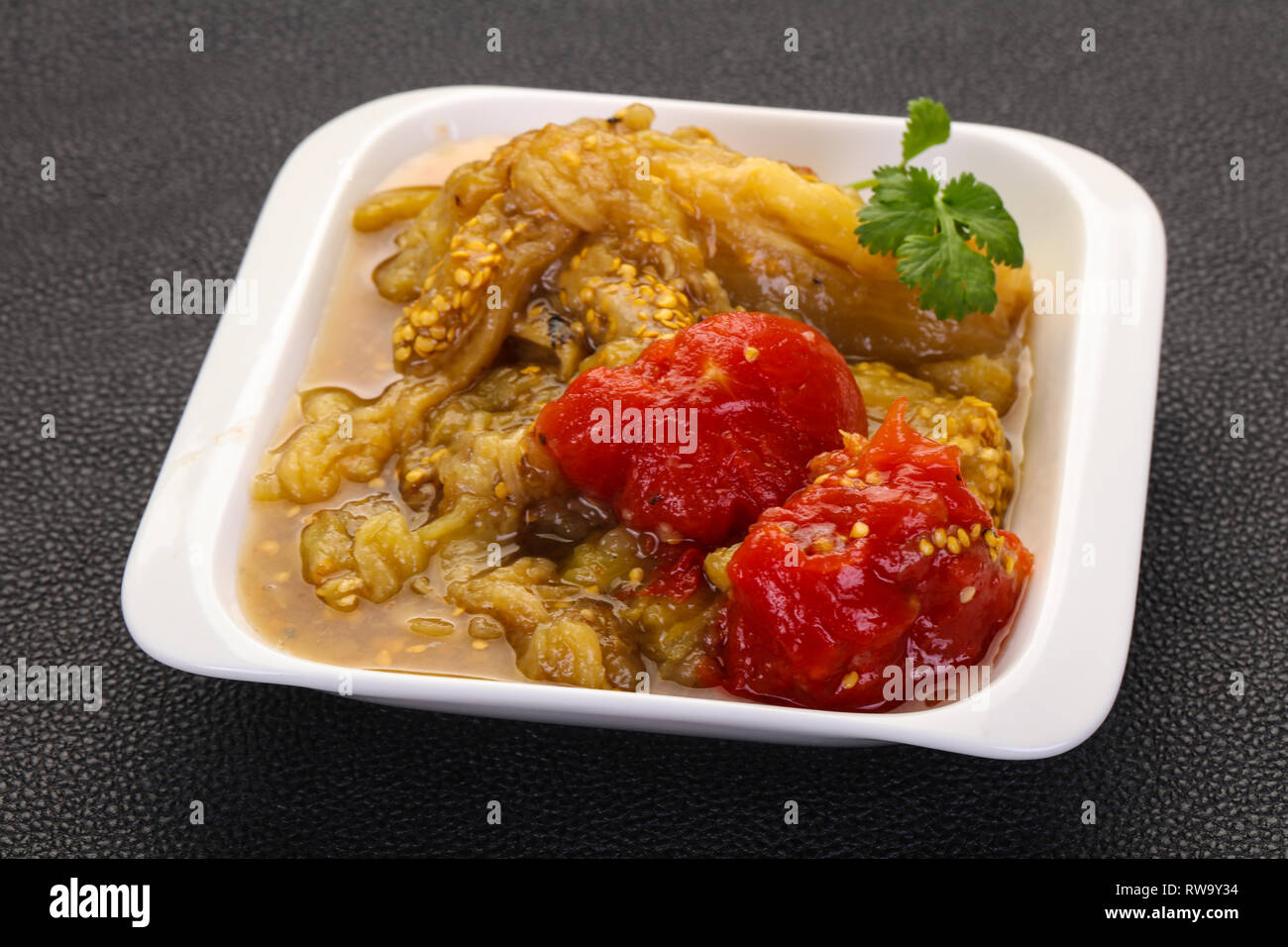 Caucasian cuisine - baked vegetables eggplant and tomato Stock Photo ...