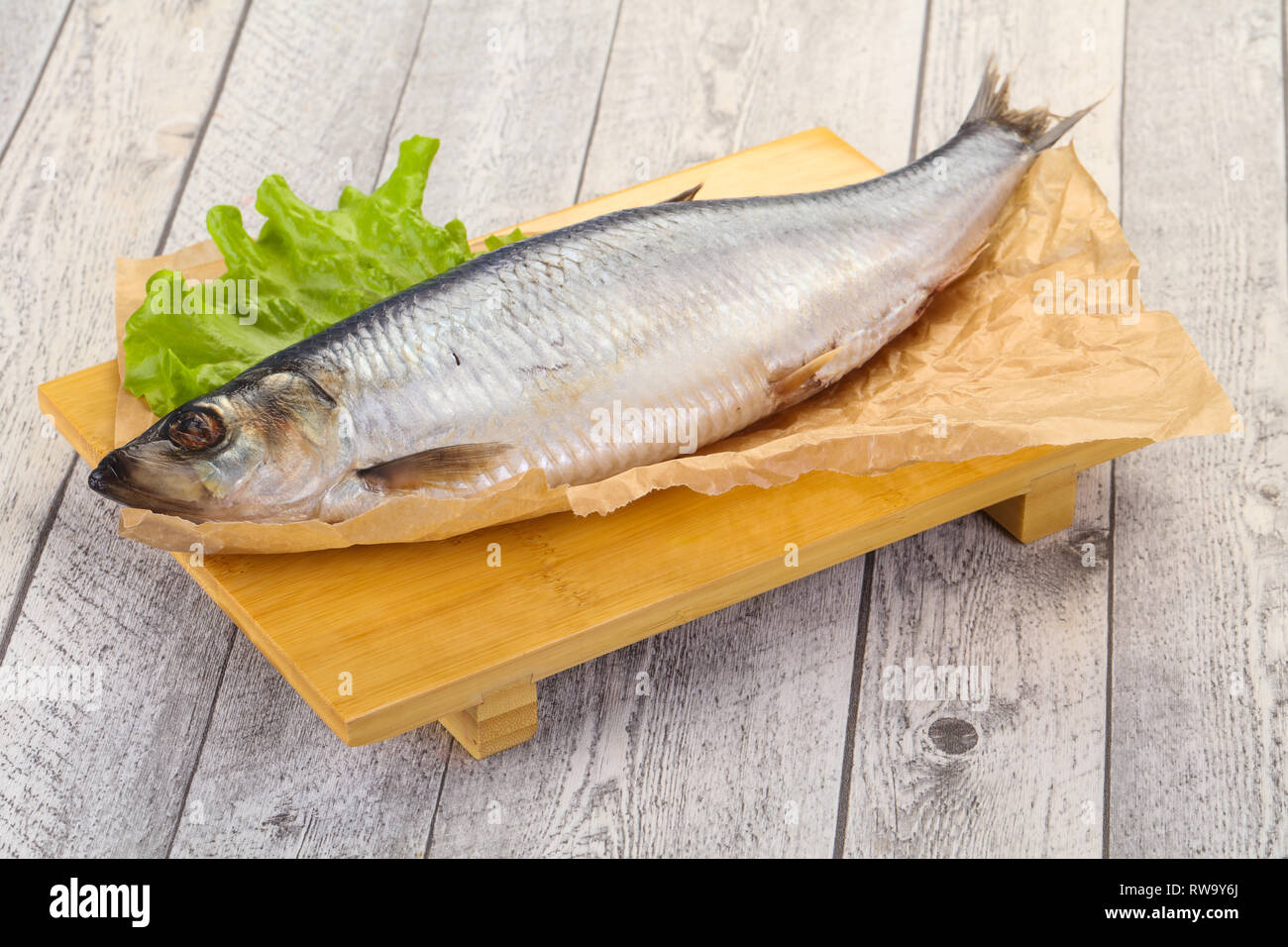 Salted herring fish ready for eat Stock Photo - Alamy