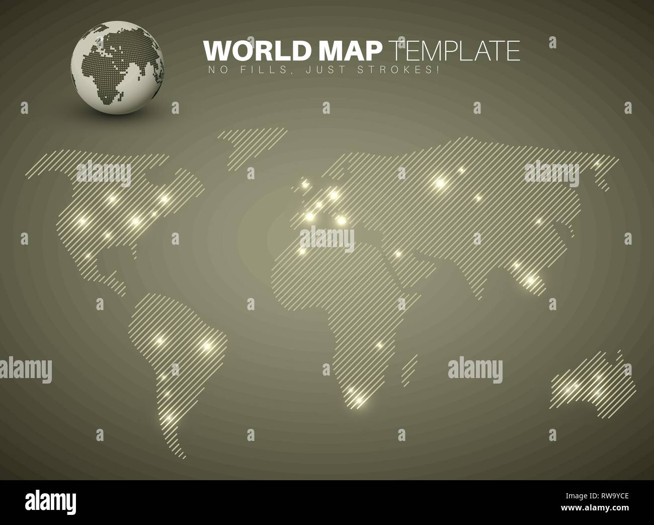 World map template made from diagonal lines for your infographics ...