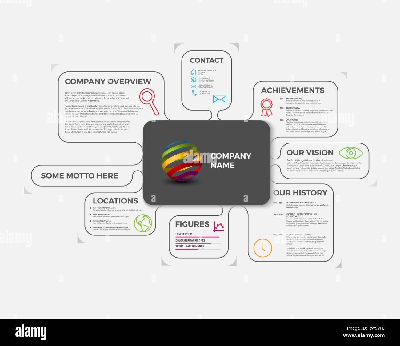 Vector Company infographic overview design template with colorful ...