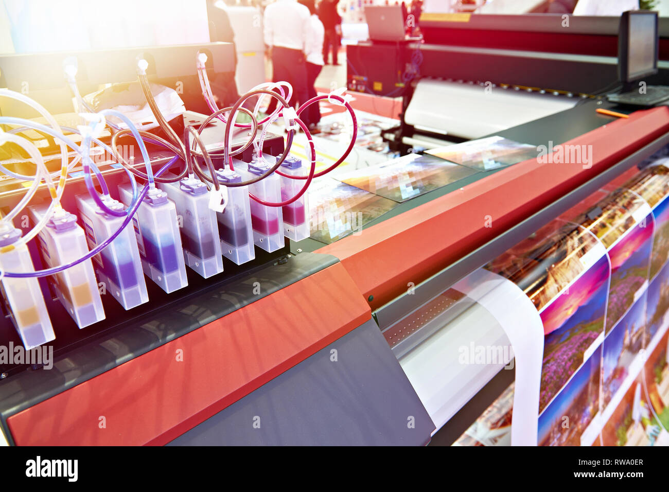 Ink in cartridges and plotter Stock Photo - Alamy