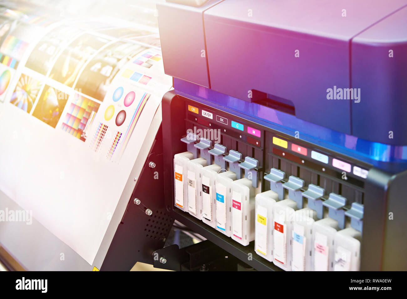 Ink in cartridges and plotter Stock Photo - Alamy