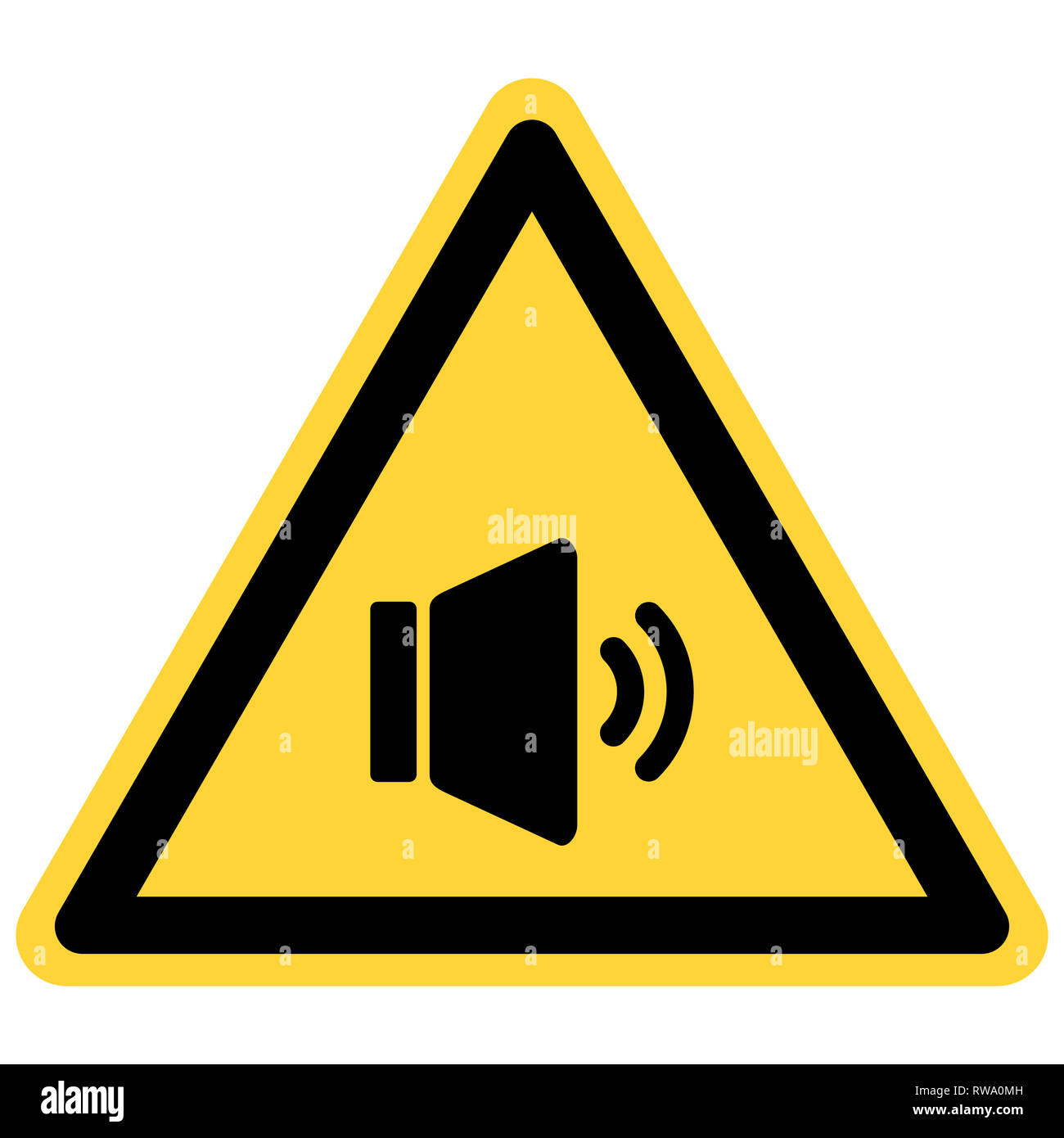 Speaker and danger sign Stock Photo - Alamy