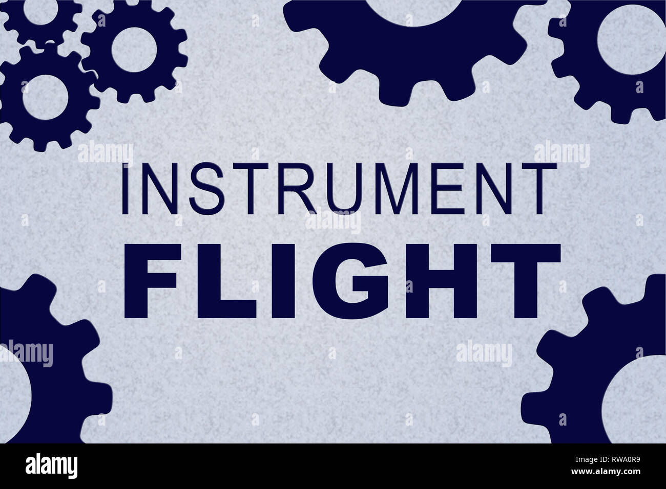 INSTRUMENT FLIGHT sign concept illustration with blue gear wheel ...