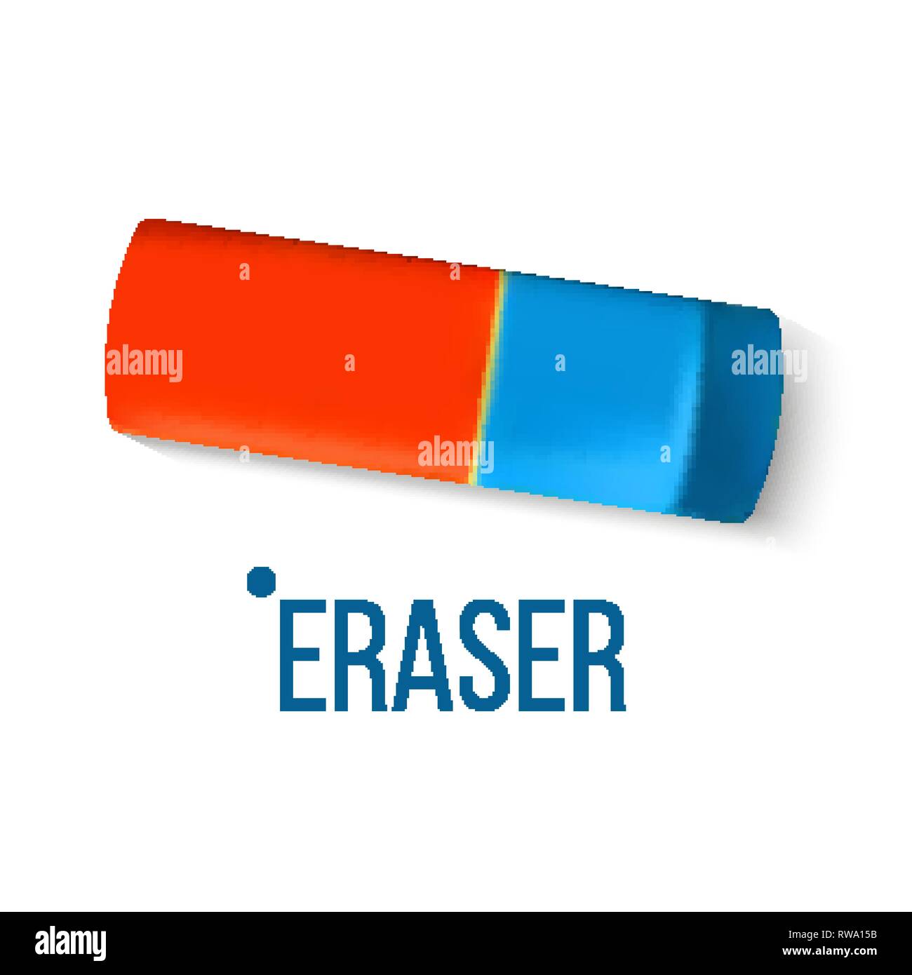 Eraser Stationery Vector. Blue Orange. Mistake Fix. Education Design ...