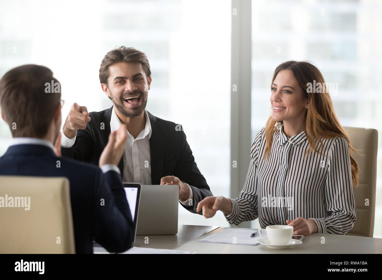 Funny businessman laughing hi-res stock photography and images - Alamy