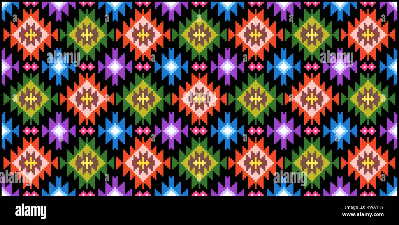 romania traditional folk ethnic motifs rug design Stock Photo - Alamy