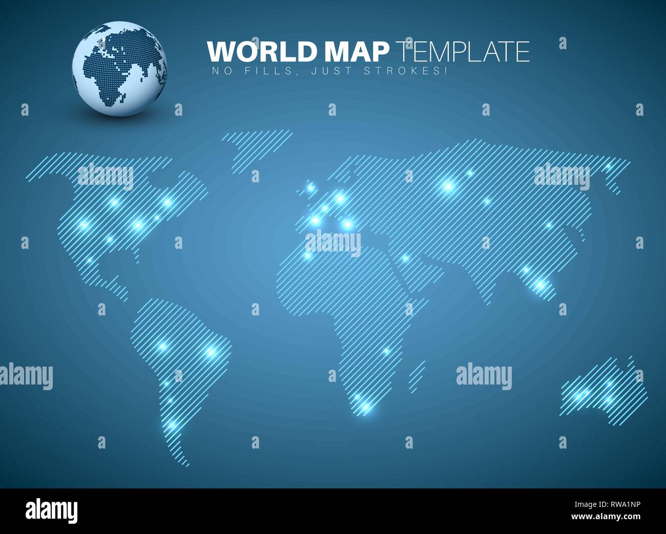 World map template made from diagonal lines for your infographics ...