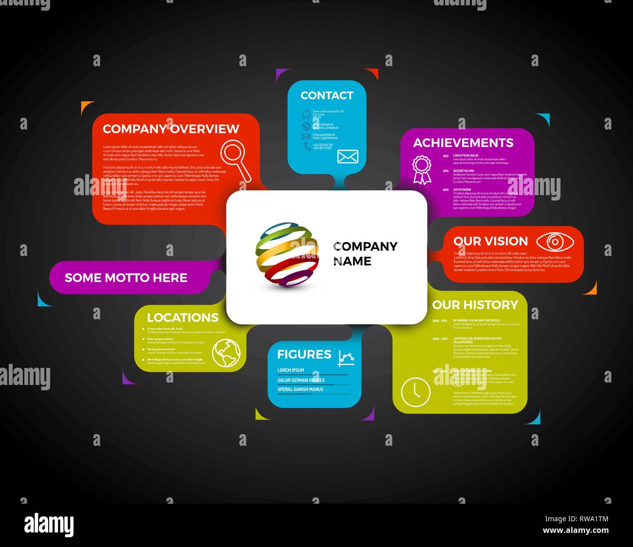 Vector Company infographic overview design template with colorful ...