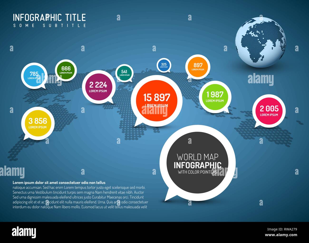 World map colorful bubbles hi-res stock photography and images - Alamy