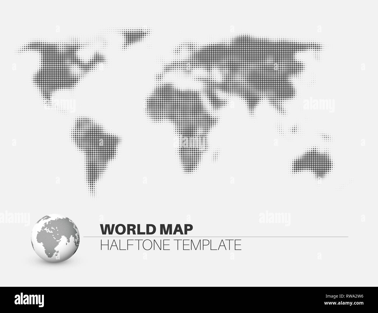 World map with halftone effect - template made from dots for your ...