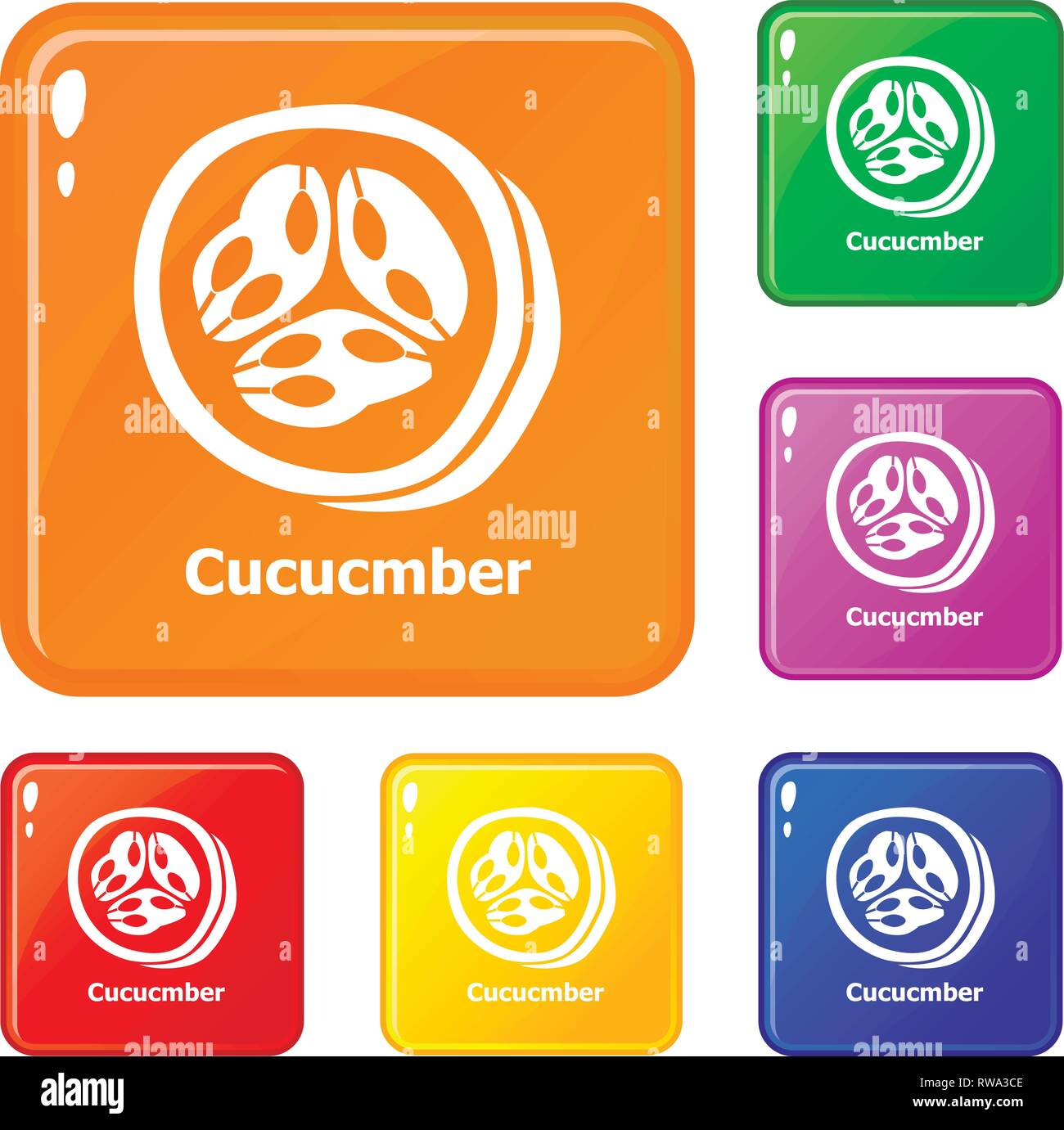 Cucumber icons set vector color Stock Vector Image & Art - Alamy