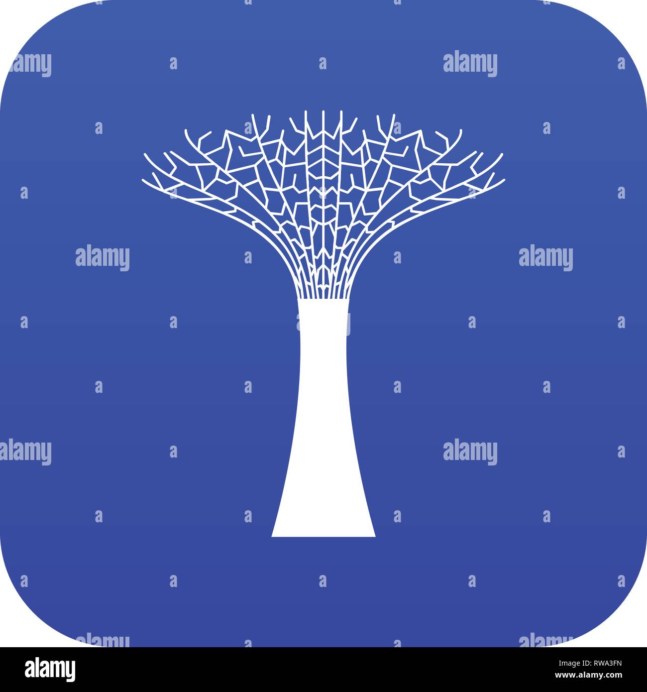 Singapore Supertree at the Gardens By The Bay icon digital blue Stock ...