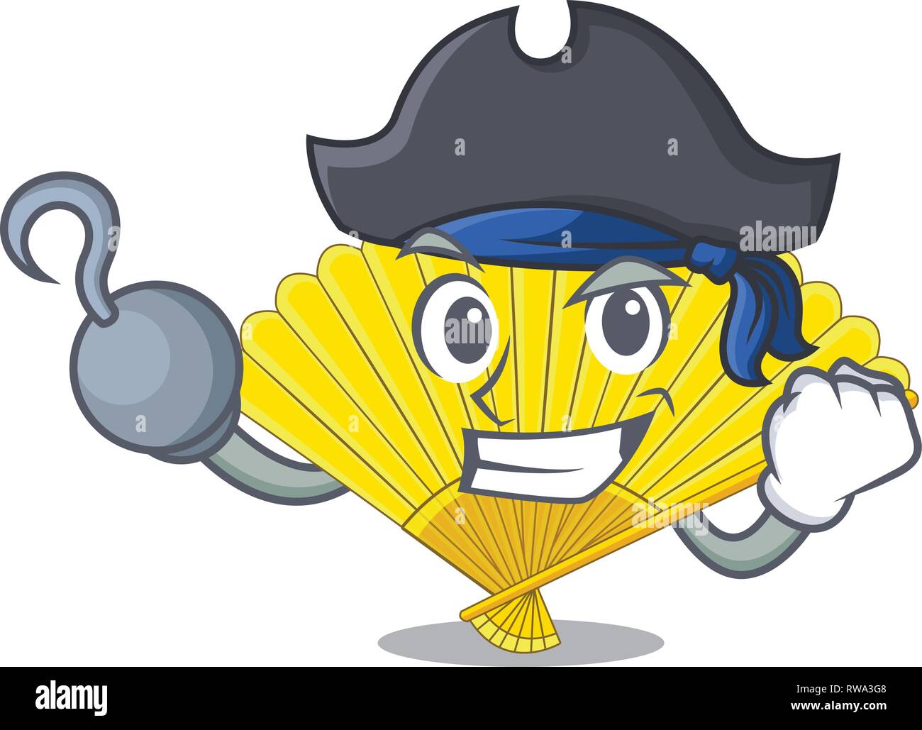 Pirate folding cartoon fan in the bag Stock Vector Image & Art - Alamy
