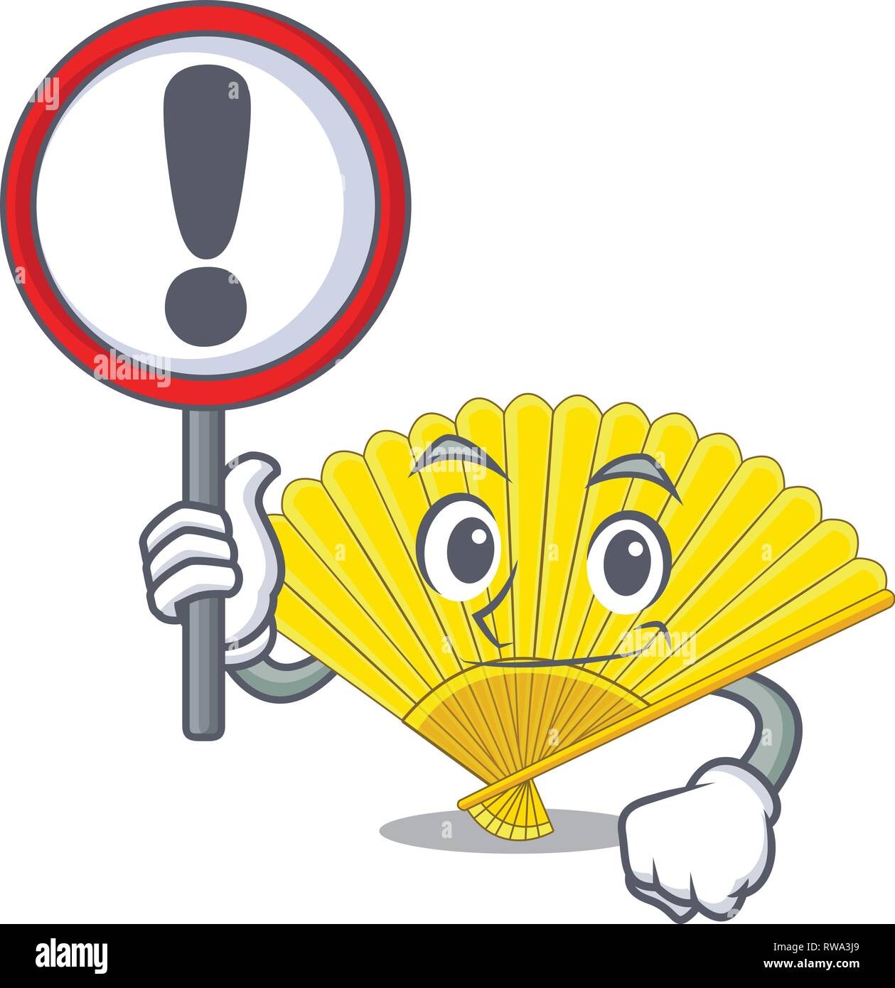 With sign folding cartoon fan in the bag Stock Vector Image & Art - Alamy